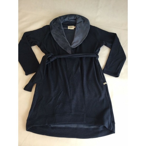 UGG | Intimates & Sleepwear | Ugg Large Robe Women Navy Blue Fleece ...
